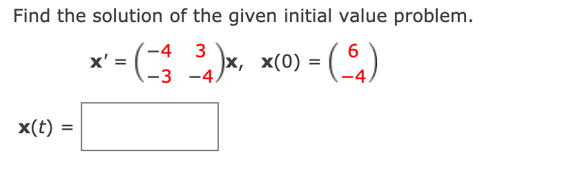 Solved Find the solution of the given initial value problem. | Chegg.com