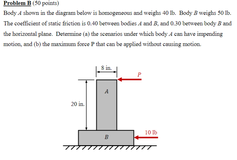 Solved Body A shown in the diagram below is homogeneous and | Chegg.com