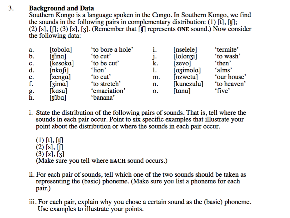 3.Background and Data Southern Kongo is a language | Chegg.com