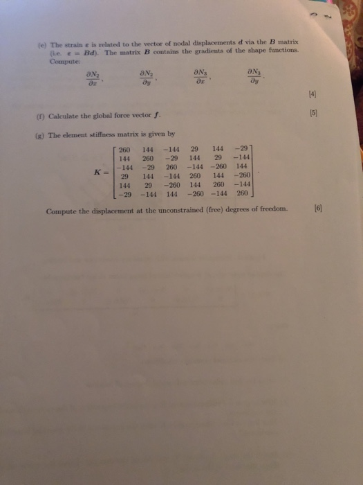 Q4 Consider the triangular elastic 2D domain shown in | Chegg.com