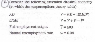 Solved 2. Consider the following extended classical economy | Chegg.com
