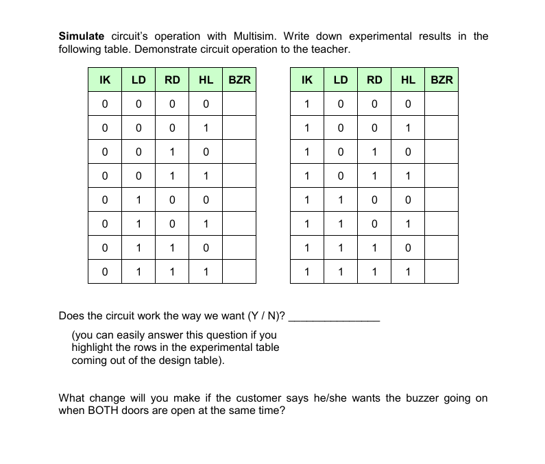 Solved Simulate circuit's operation with Multisim. Write | Chegg.com