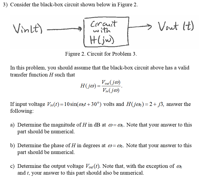 Solved 3) Consider the black-box circuit shown below in | Chegg.com