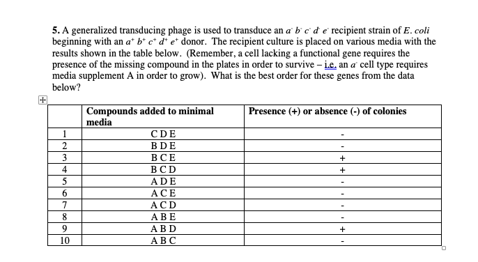 Solved 5. A generalized transducing phage is used to | Chegg.com