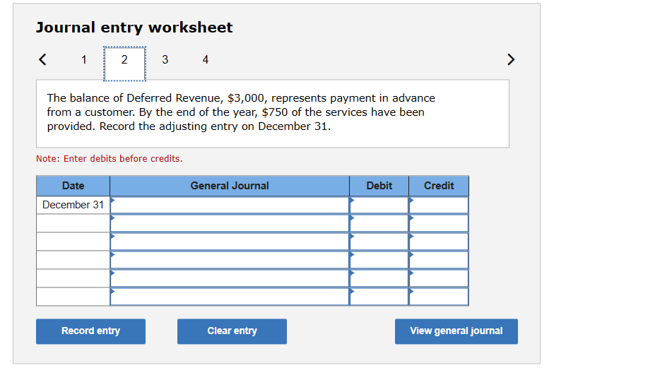 Solved Journal entry worksheet The balance of Deferred | Chegg.com