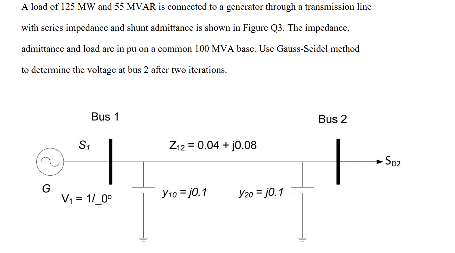 Solved A load of 125 MW and 55 MVAR is connected to a | Chegg.com