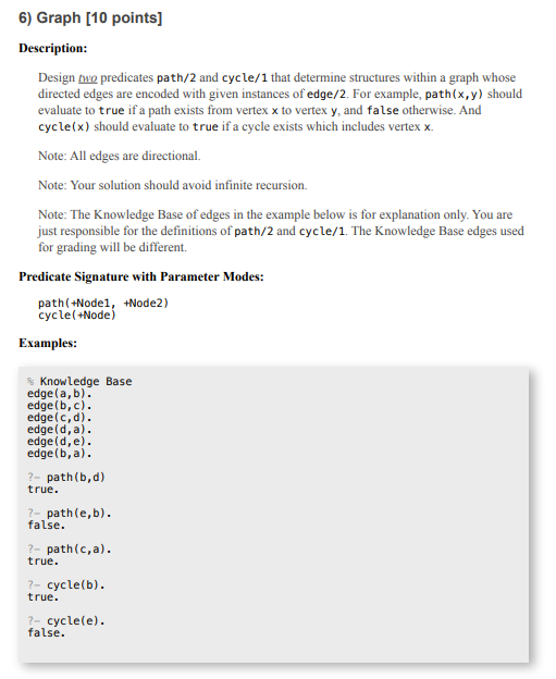 Solved 6) Graph [10 points] Description: Design two | Chegg.com
