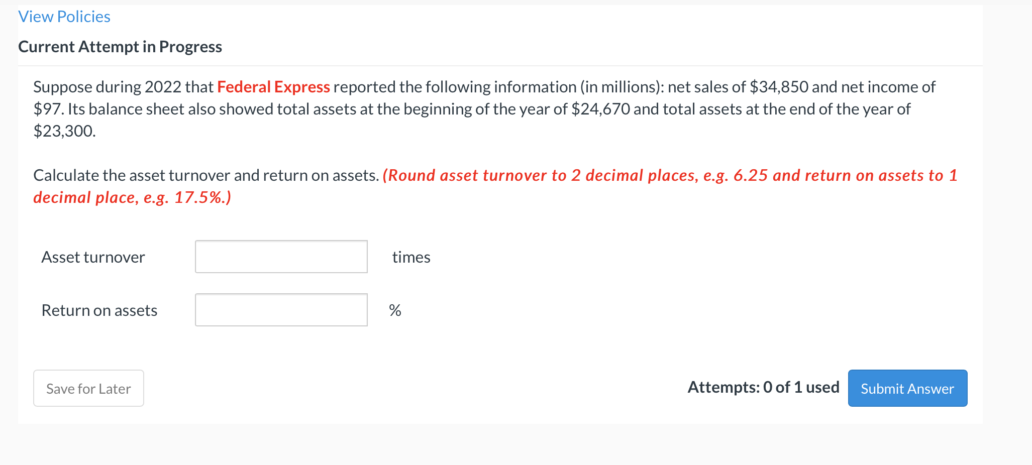 Solved View Policies Current Attempt in Progress Suppose | Chegg.com