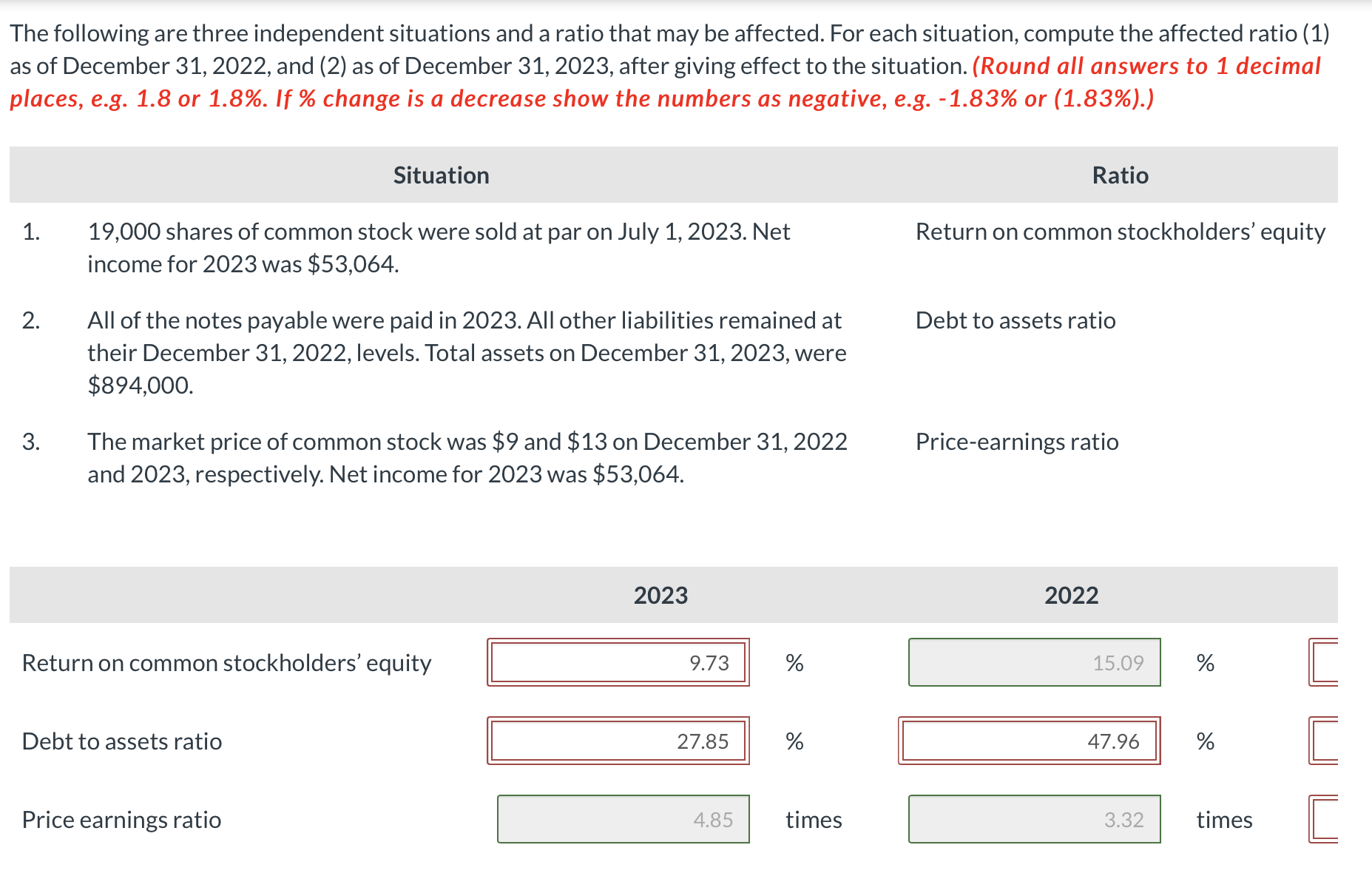 please find correct answers for the red boxes in | Chegg.com