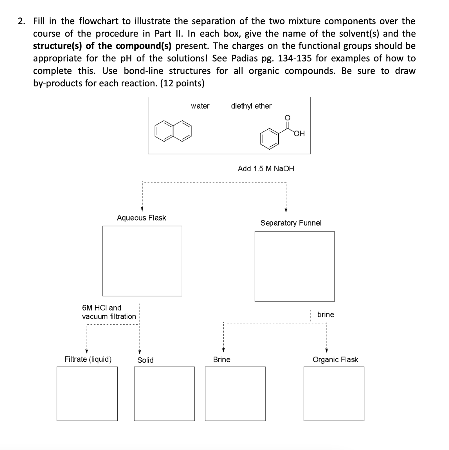 Solved 2. Fill in the flowchart to illustrate the separation | Chegg.com