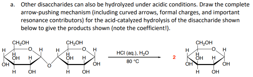 Solved Other disaccharides can also be hydrolyzed under | Chegg.com