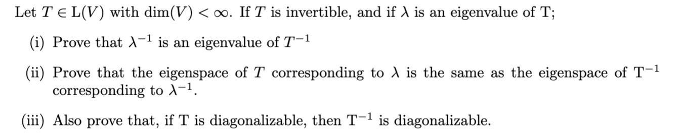 Solved Let T∈L(V) with dim(V)