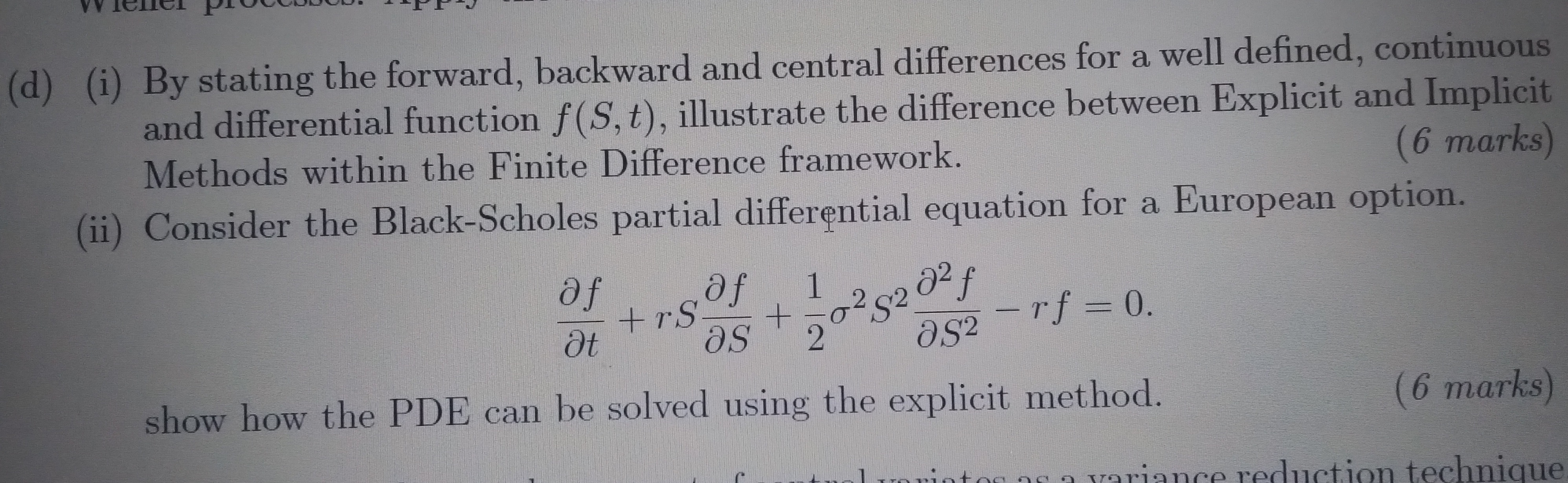 Solved d) (i) By stating the forward, backward and central | Chegg.com