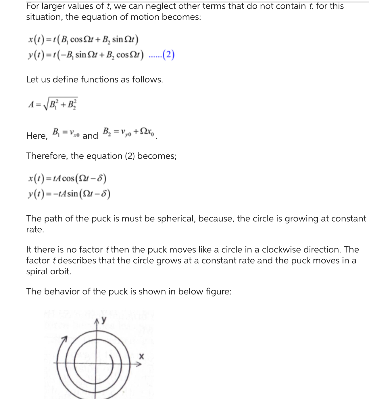 Solved plot the orbits (9.72) of the puck of Problem 9.20 on | Chegg.com