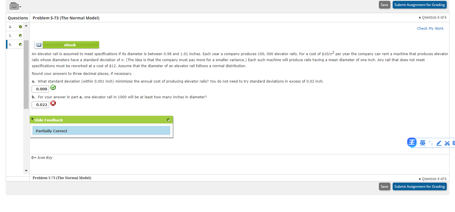 Solved Save Submit Assignment for Grading Questions Problem | Chegg.com