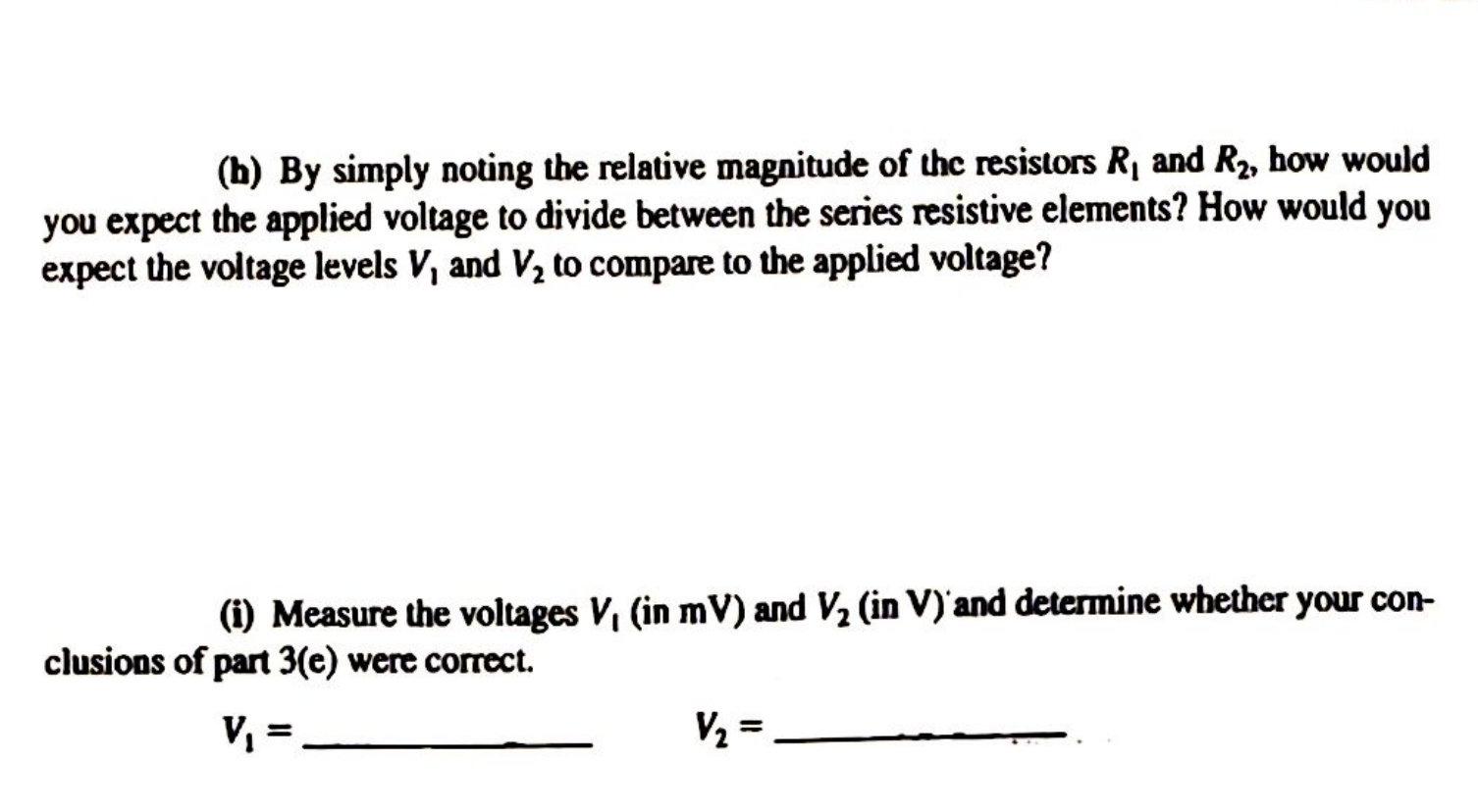 Solved Part 2 Voltage Divider Rule Construct the circuit of | Chegg.com
