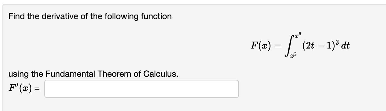 Solved Find the derivative of the following function | Chegg.com