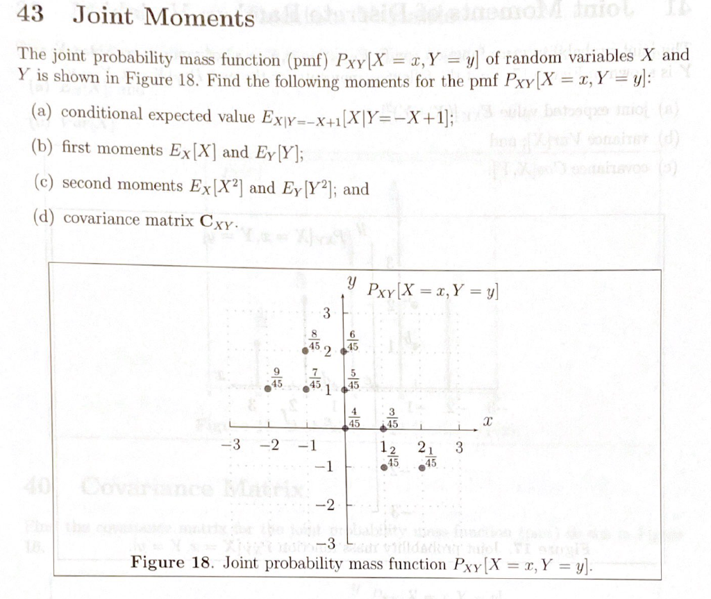 Solved 43 Joint Moments The joint probability mass function | Chegg.com