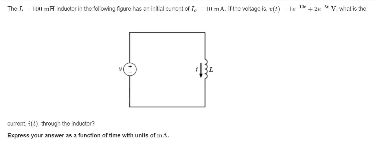 Solved The L=100mH inductor in the following figure has an | Chegg.com