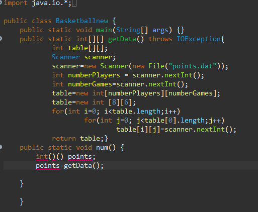 import java.io.*;.. public class Basketballnew \{ | Chegg.com