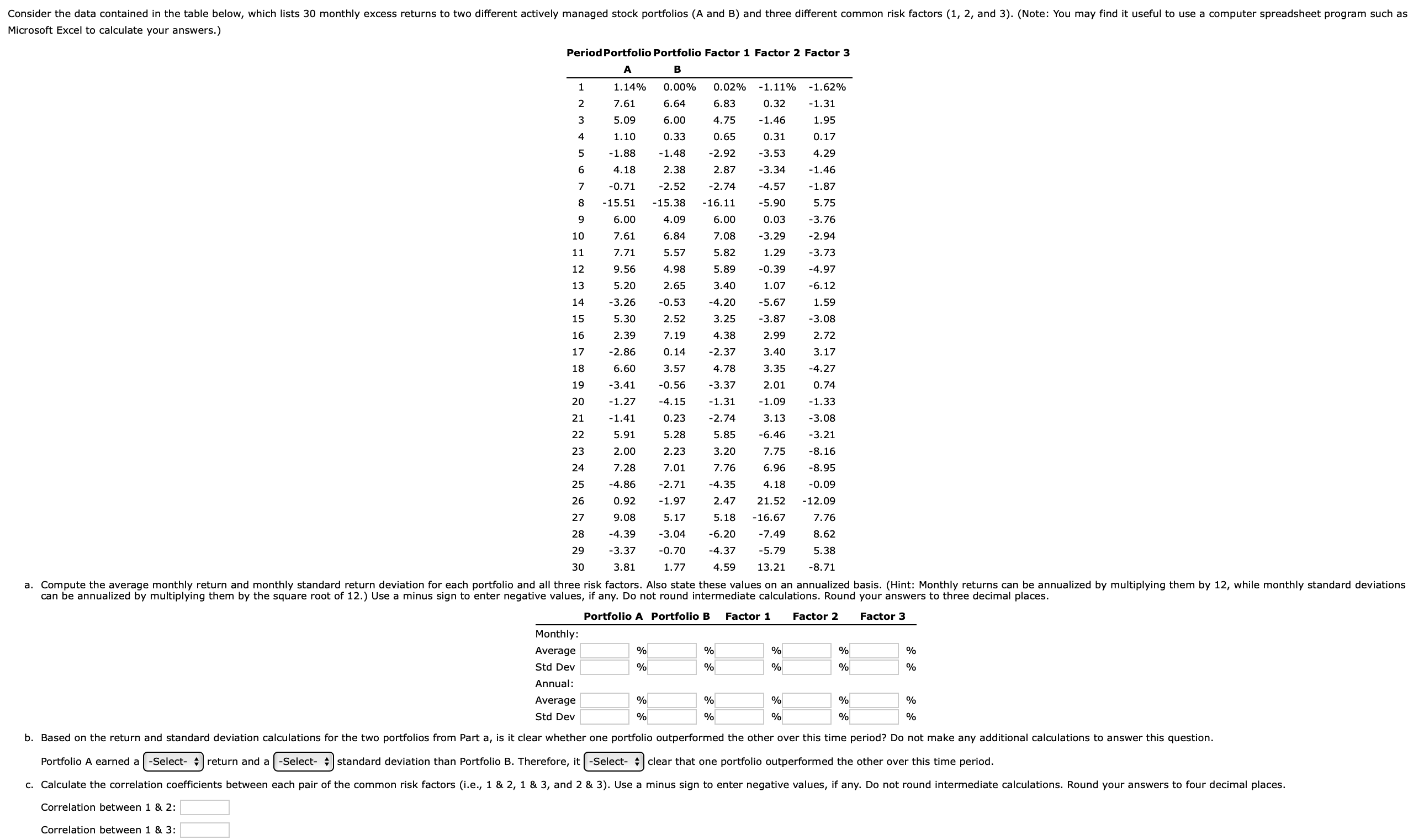 Solved Microsoft Excel to calculate your answers.) | Chegg.com