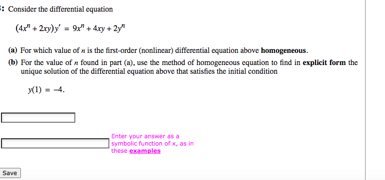 Solved E: Consider the differential equation (4x" + 2xy)y' = | Chegg.com