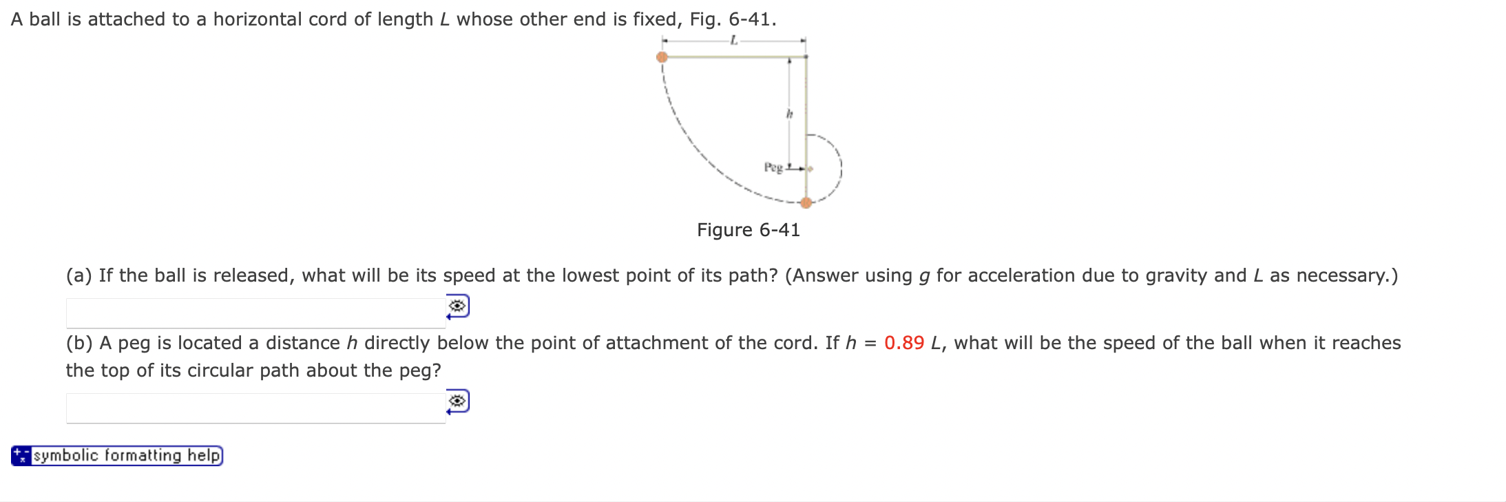 Solved ball is attached to a horizontal cord of length L | Chegg.com