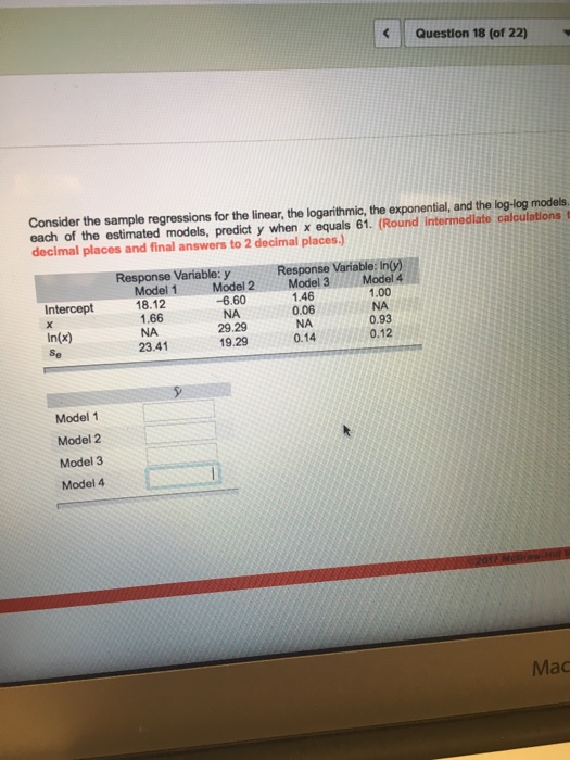 Solved Consider the sample regressions for the linear, the | Chegg.com