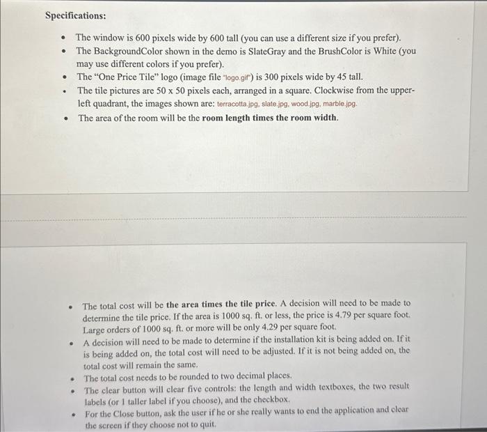 CIS-105 Exam 1 One Price Tile Your Task: Reproduce | Chegg.com