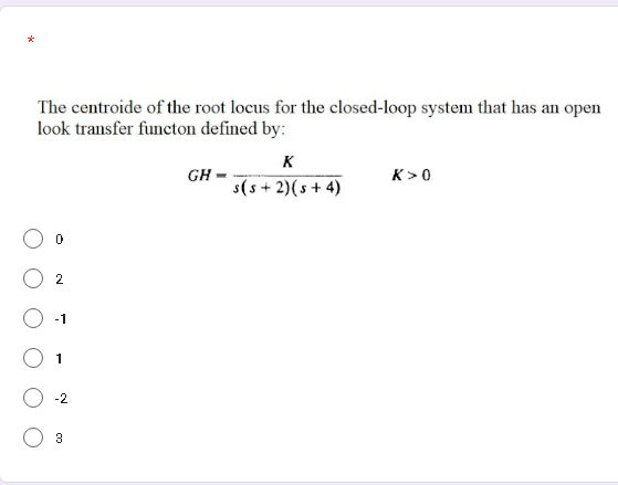 Solved The centroide of the root locus for the closed-loop | Chegg.com