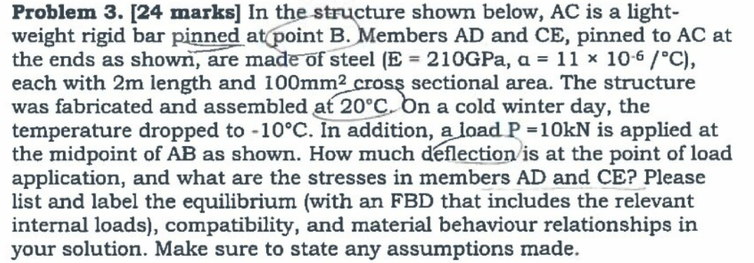 Solved Problem 3. [24 marks] In the structure shown below, | Chegg.com