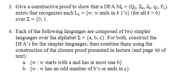 Solved 3. Give a constructive proof to show that a DFA | Chegg.com