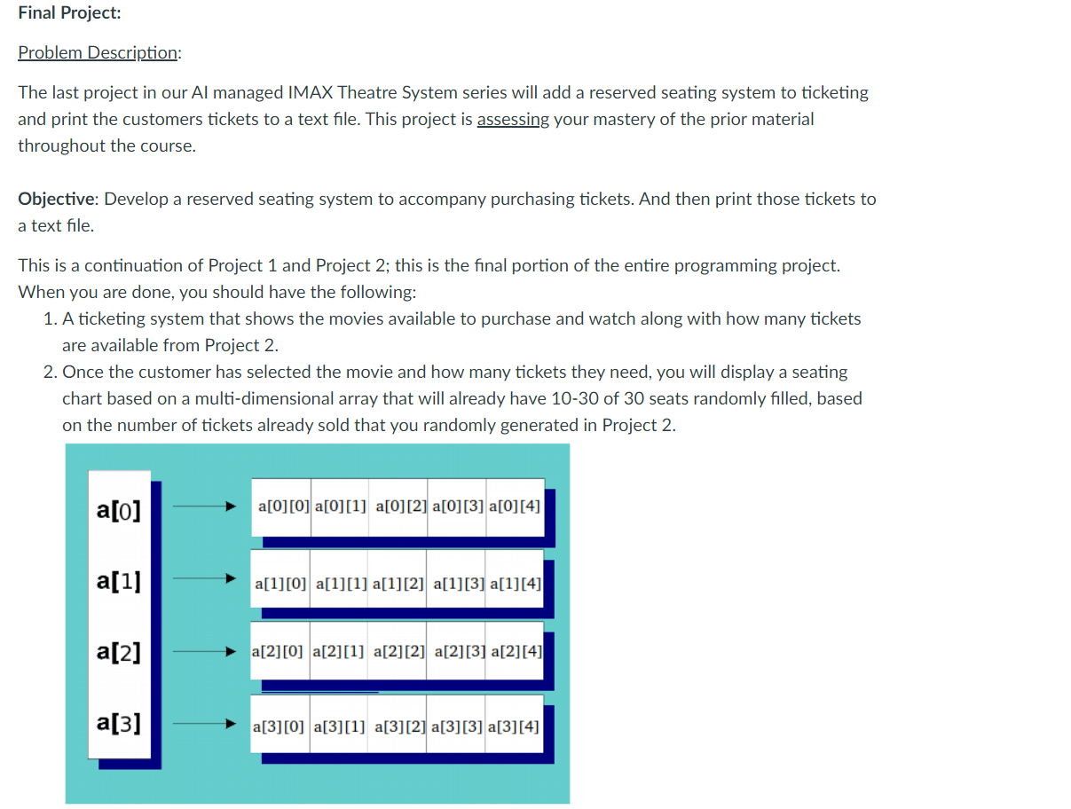 Solved Final Project: Problem Description: The last project | Chegg.com