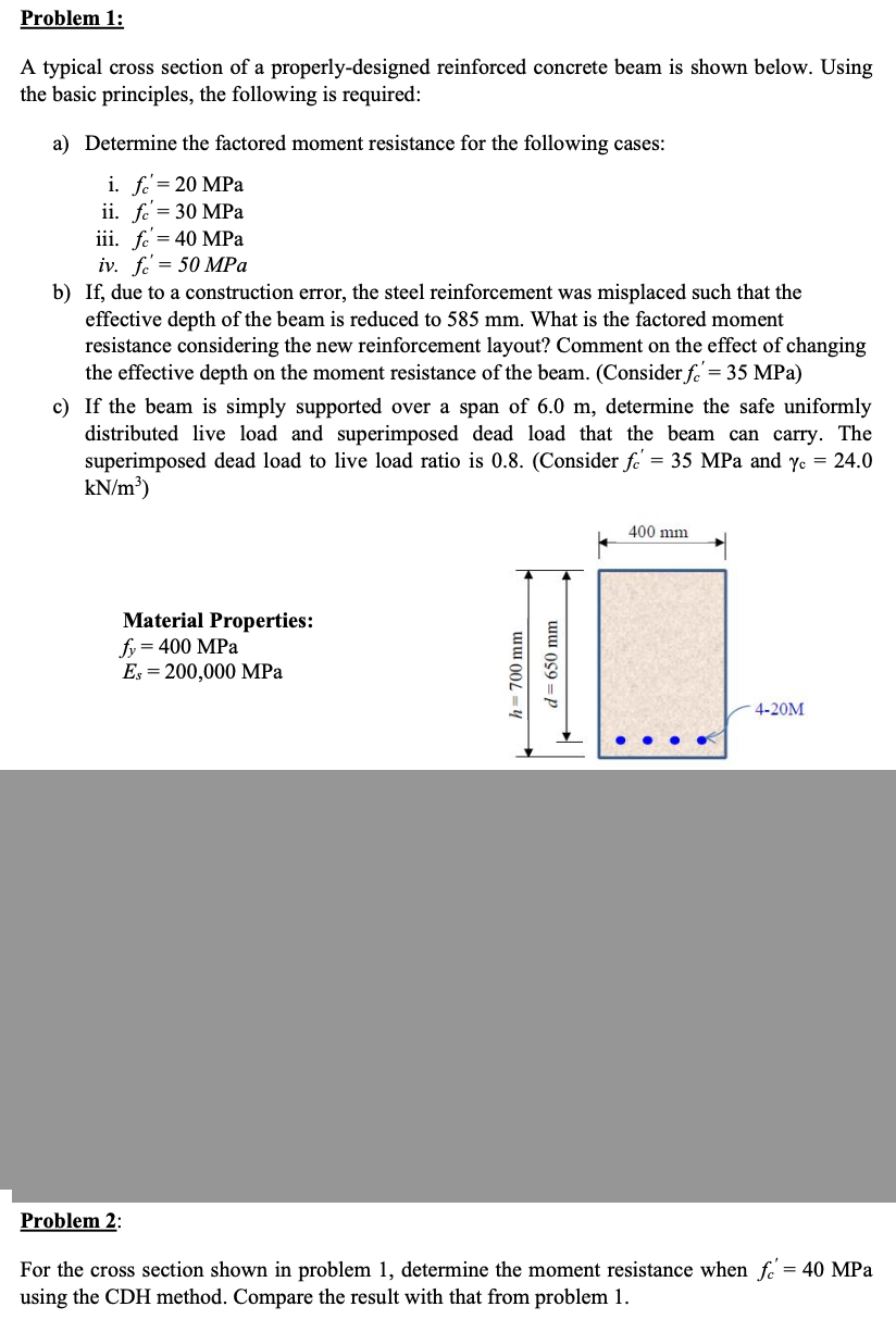Solved Problem 1:A typical cross section of a | Chegg.com
