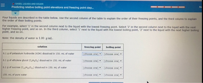 Solved Predicting relative boiling point elevations and | Chegg.com