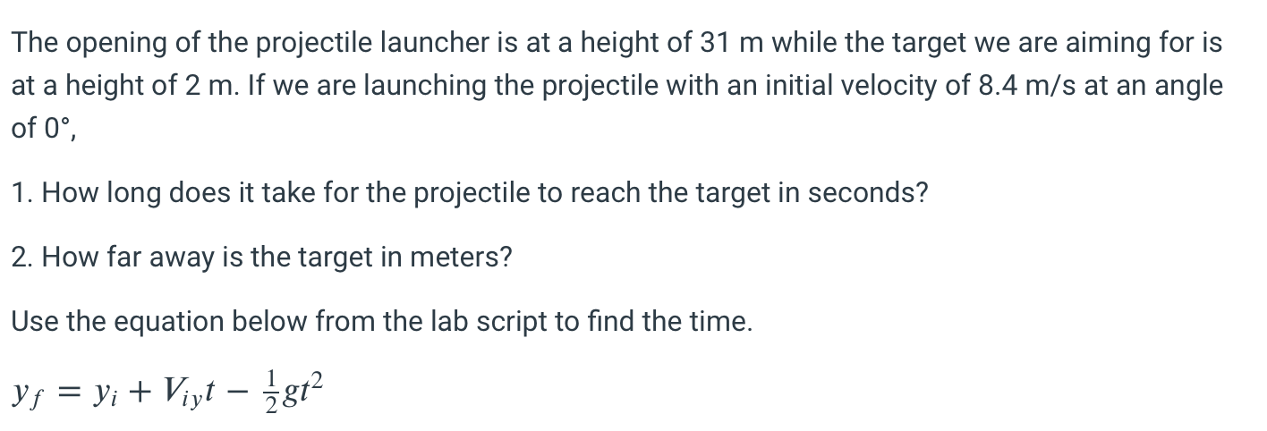 Solved The opening of the projectile launcher is at a height | Chegg.com