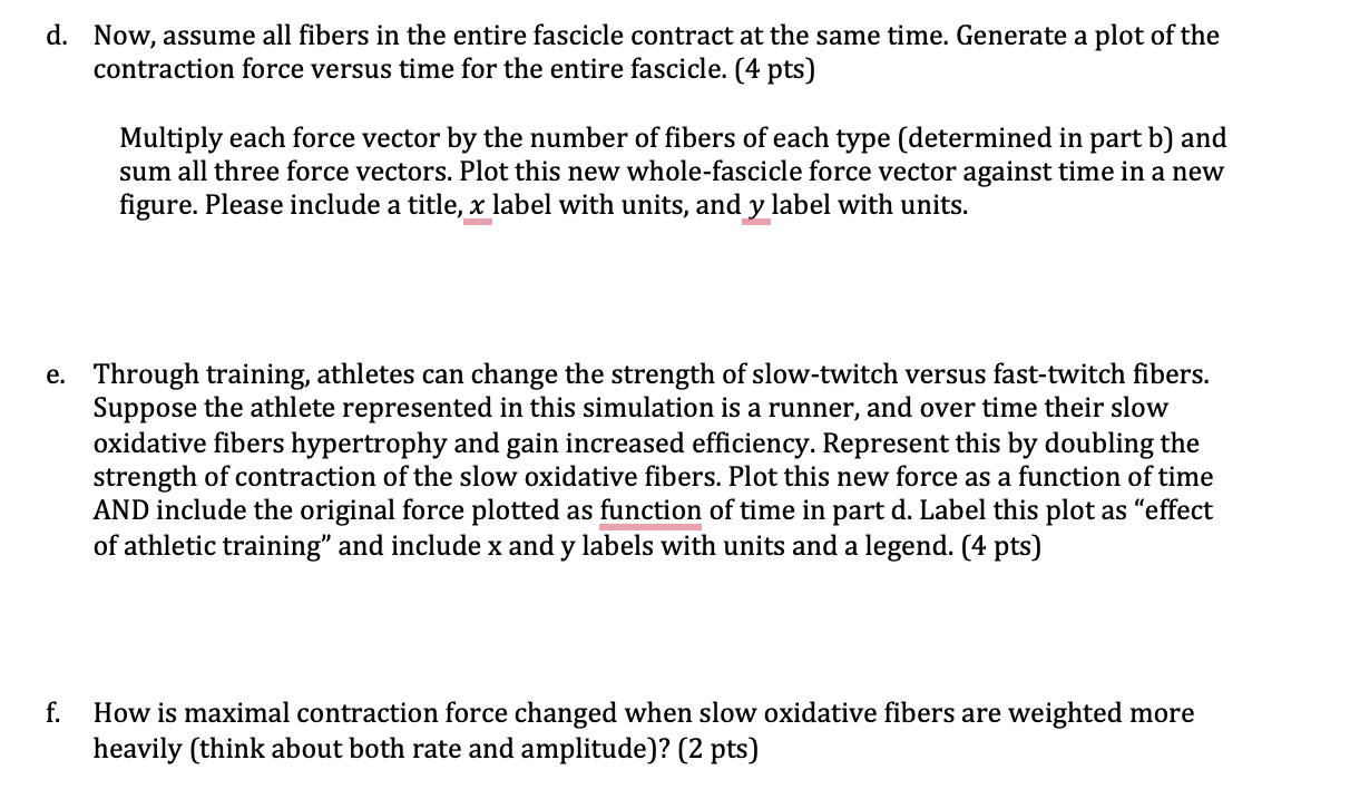 Solved 2. Simulation of Muscle Contraction in Different | Chegg.com
