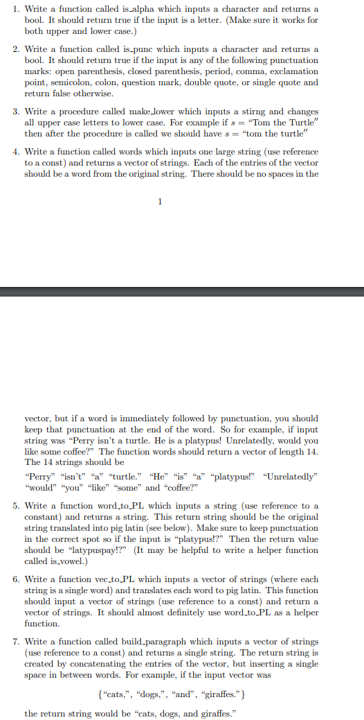 Solved 1. Write a function called is_alpha which inputs a | Chegg.com