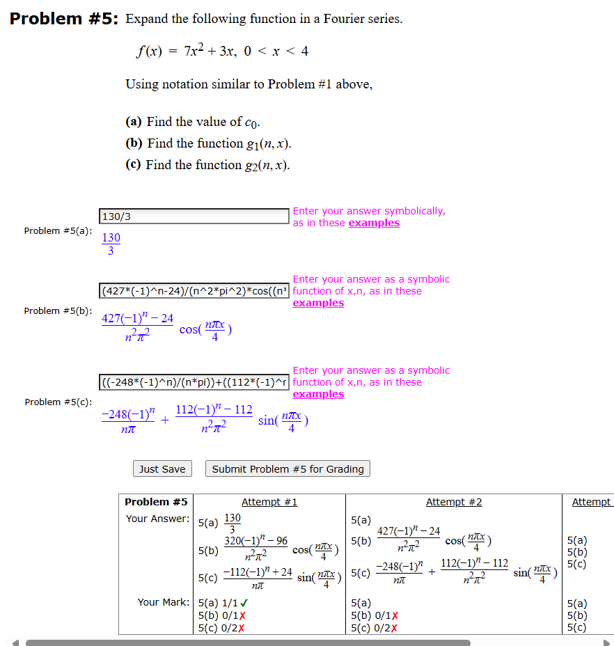 Solved Problem #5: Expand the following function in ﻿a | Chegg.com