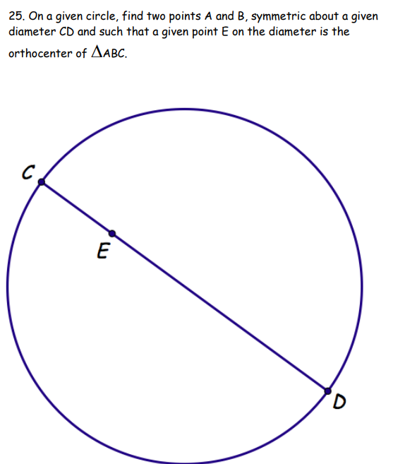 25. On a given circle, find two points A and B, | Chegg.com