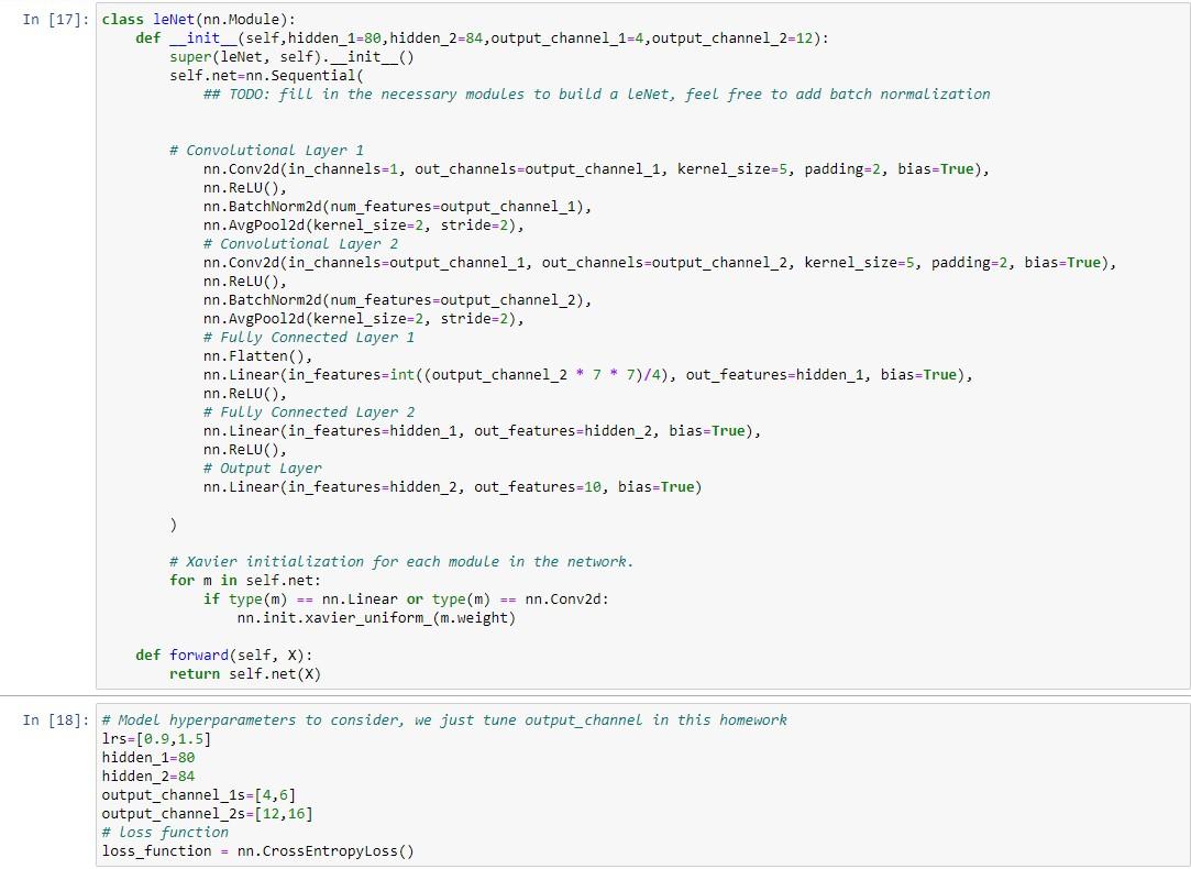 Solved In [18]: \# Model hyperparameters to consider, we | Chegg.com