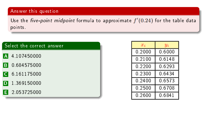 Solved Answer this question Use the five-point midpoint | Chegg.com