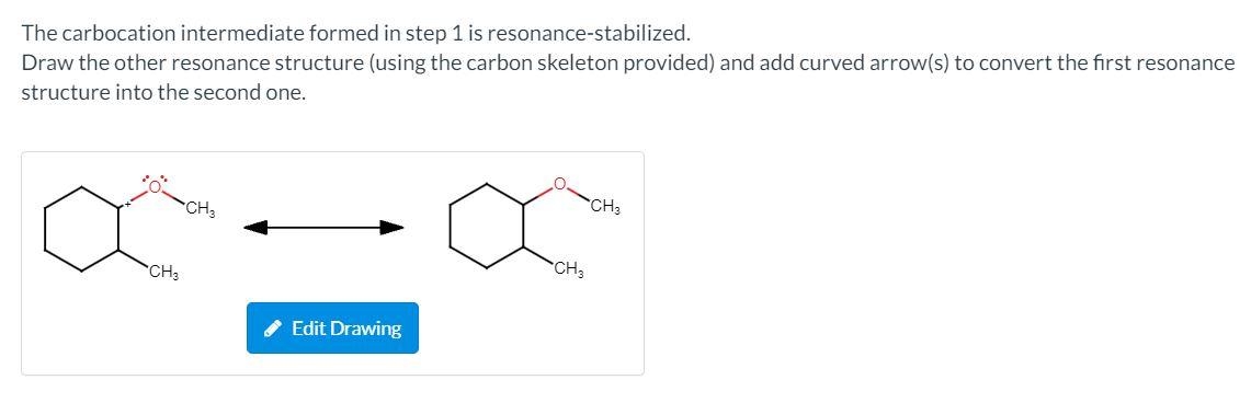 Solved The carbocation intermediate formed in step 1 is | Chegg.com