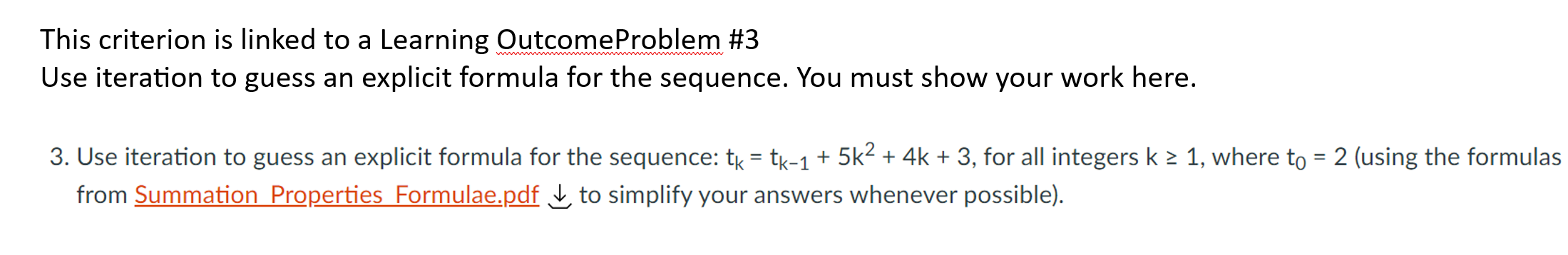 Solved This criterion is linked to a Learning OutcomeProblem | Chegg.com