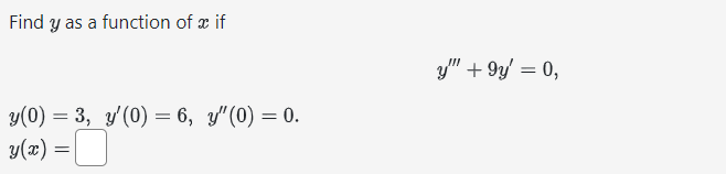 Solved Find y ﻿as a function of x | Chegg.com