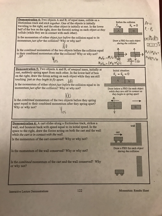 Solved Demonstration 4: Two objects A and B, of equal mass, | Chegg.com