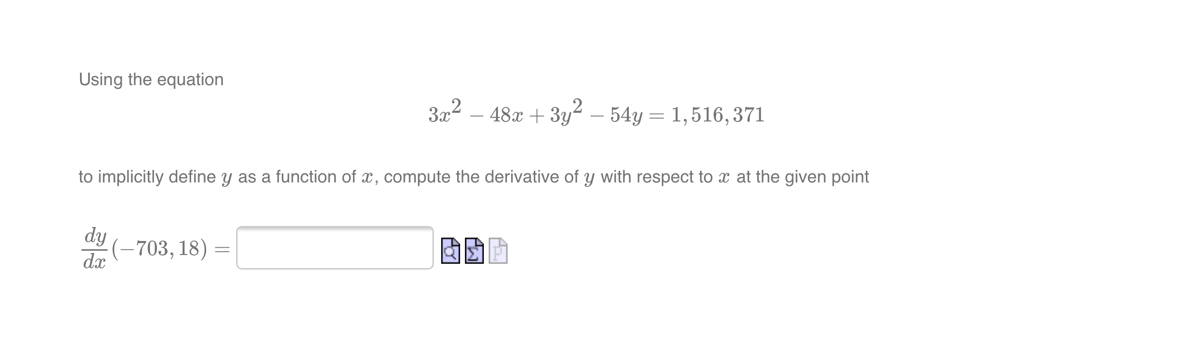 Solved Using the equation 3x2 – 48x + 3y2 – 54y = 1,516, 371 | Chegg.com