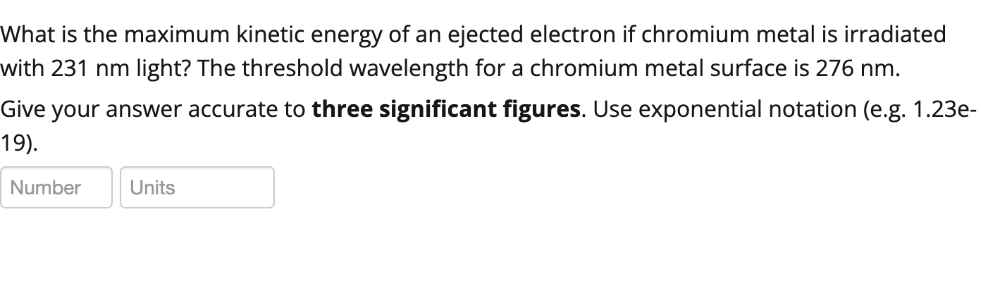 Solved What Is The Maximum Kinetic Energy Of An Ejected