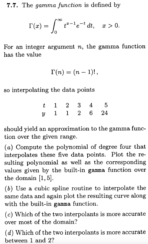 Solved 7.7. The gamma function is defined by I(x): ) = √°²° | Chegg.com