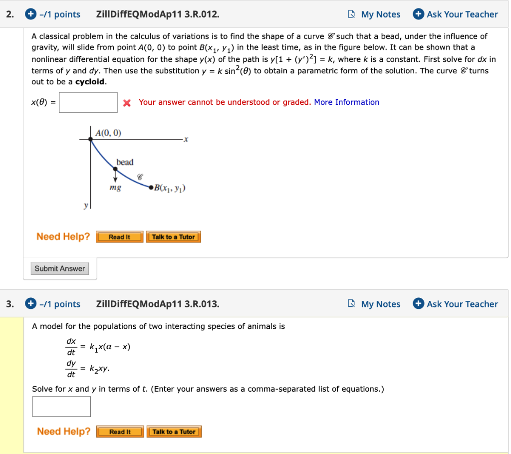 Solved 2. + -/1 points ZillDiffEQModAp11 3.R.012. My Notes | Chegg.com